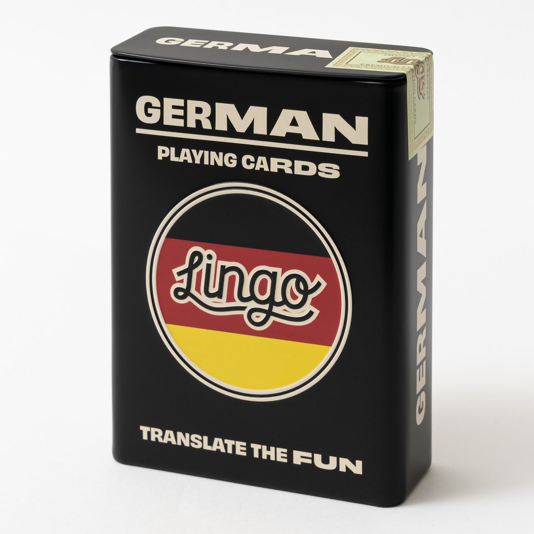 German Words & Phrases Playing Cards in Tin Case - Etsy