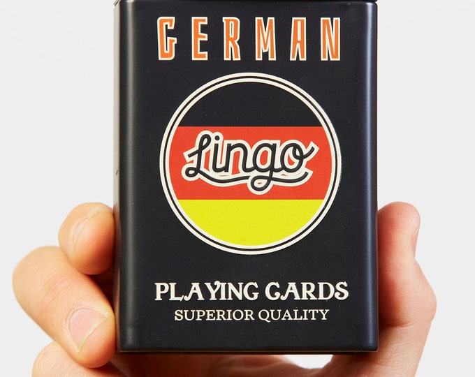 German Words & Phrases Playing Cards in Tin Case - Etsy