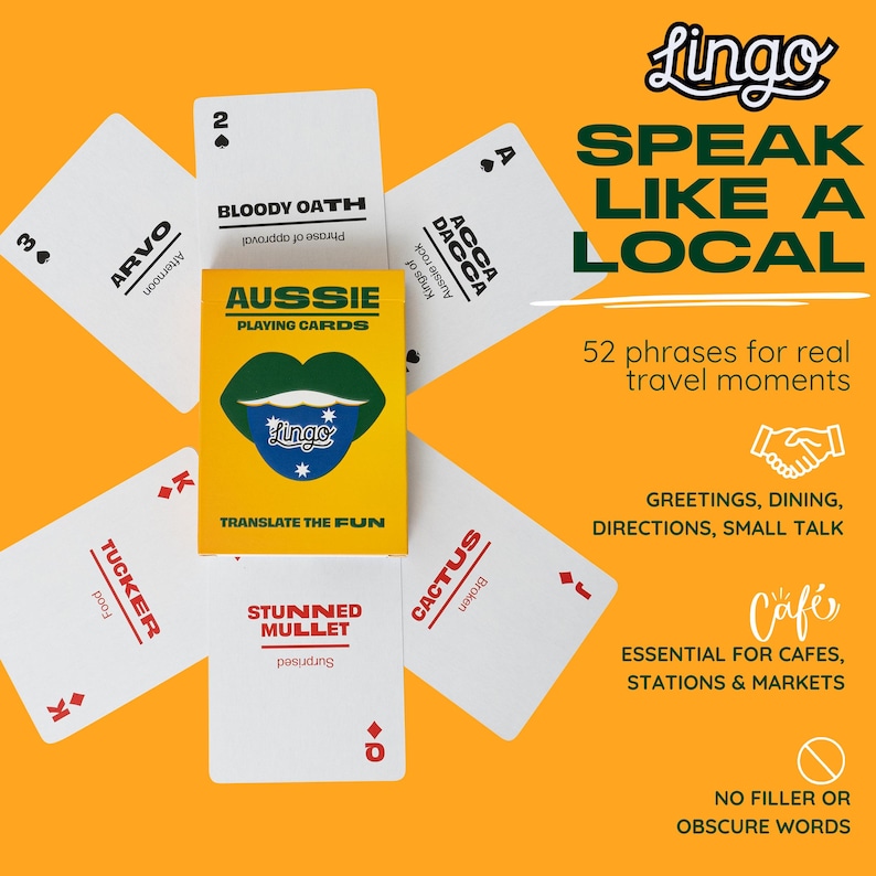 Aussie Lingo Playing Cards - Etsy Australia