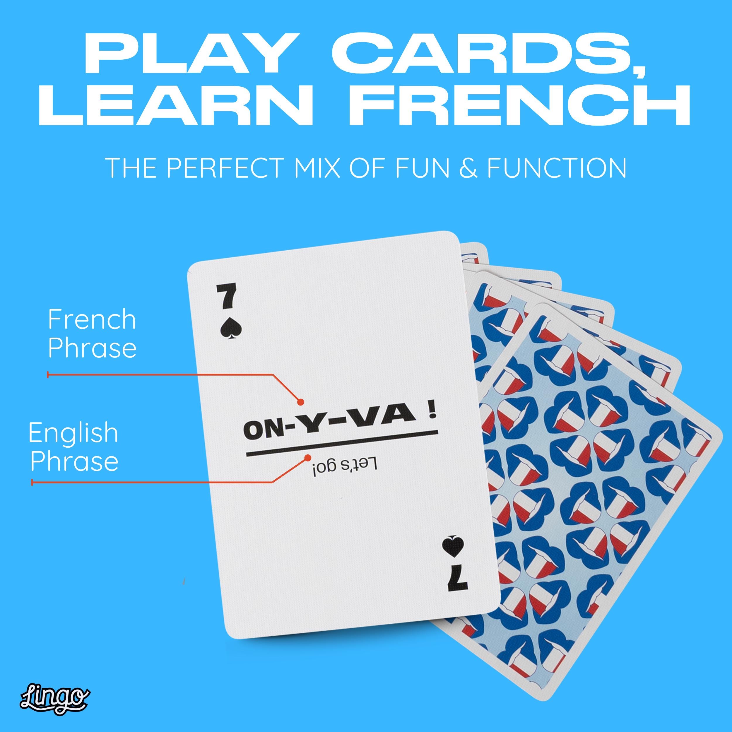 French Words & Phrases Playing Cards in Tin Case - Etsy