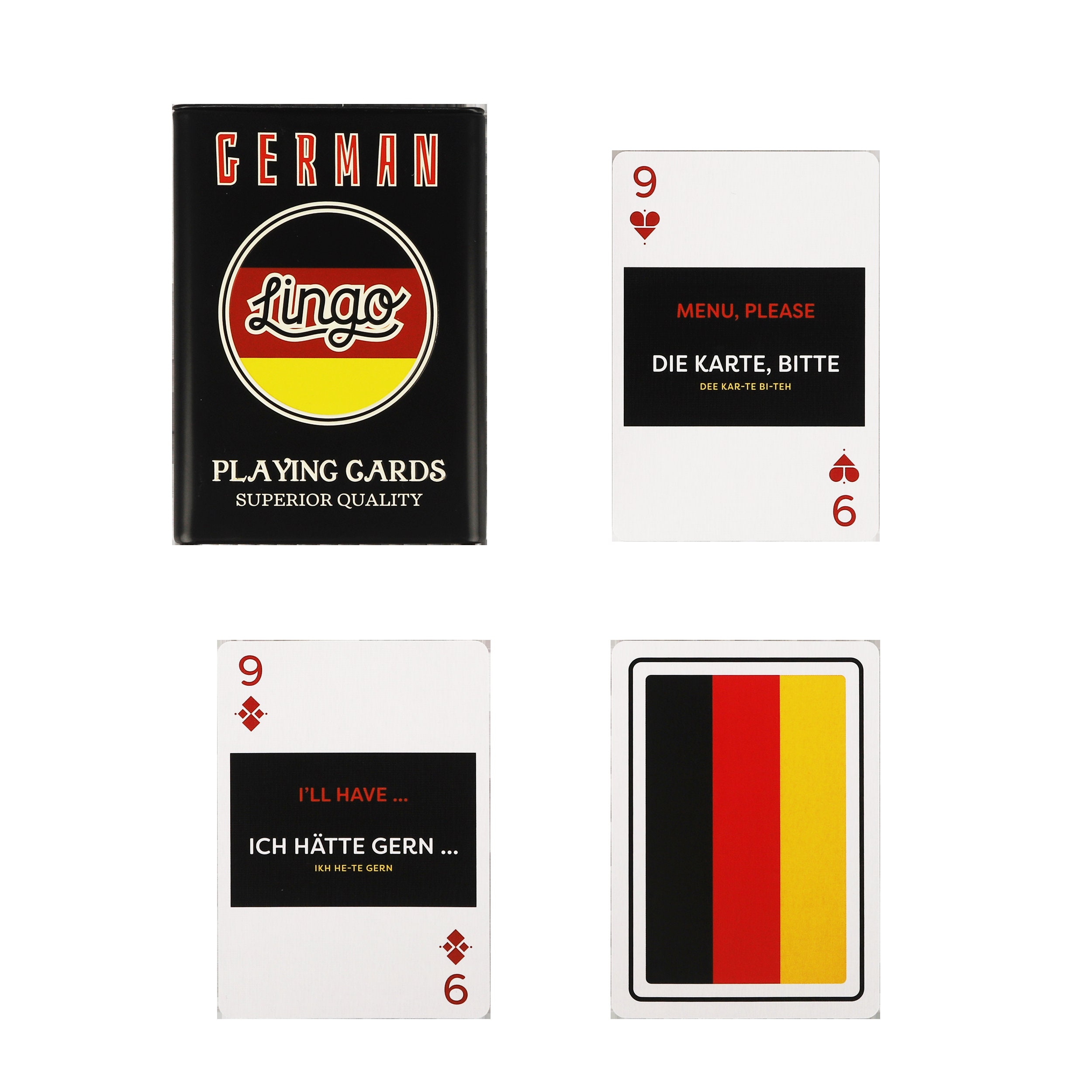 German Words & Phrases Playing Cards in Tin Case - Etsy