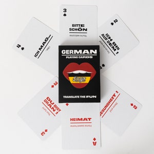 German Words & Phrases Playing Cards in Tin Case - Etsy