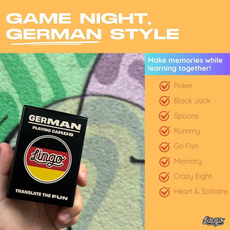 German Words & Phrases Playing Cards in Tin Case - Etsy