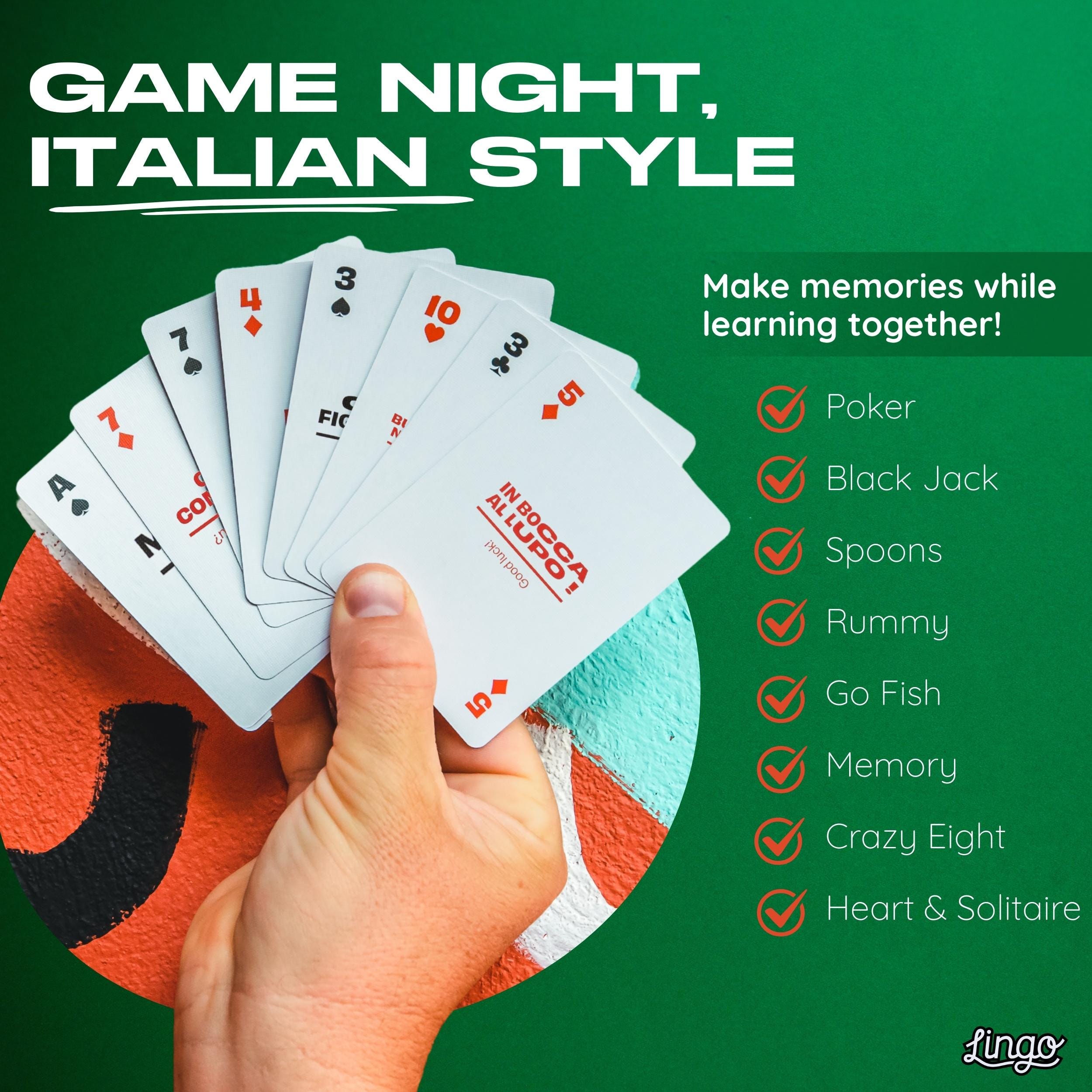 Italian Lingo Playing Cards - Etsy