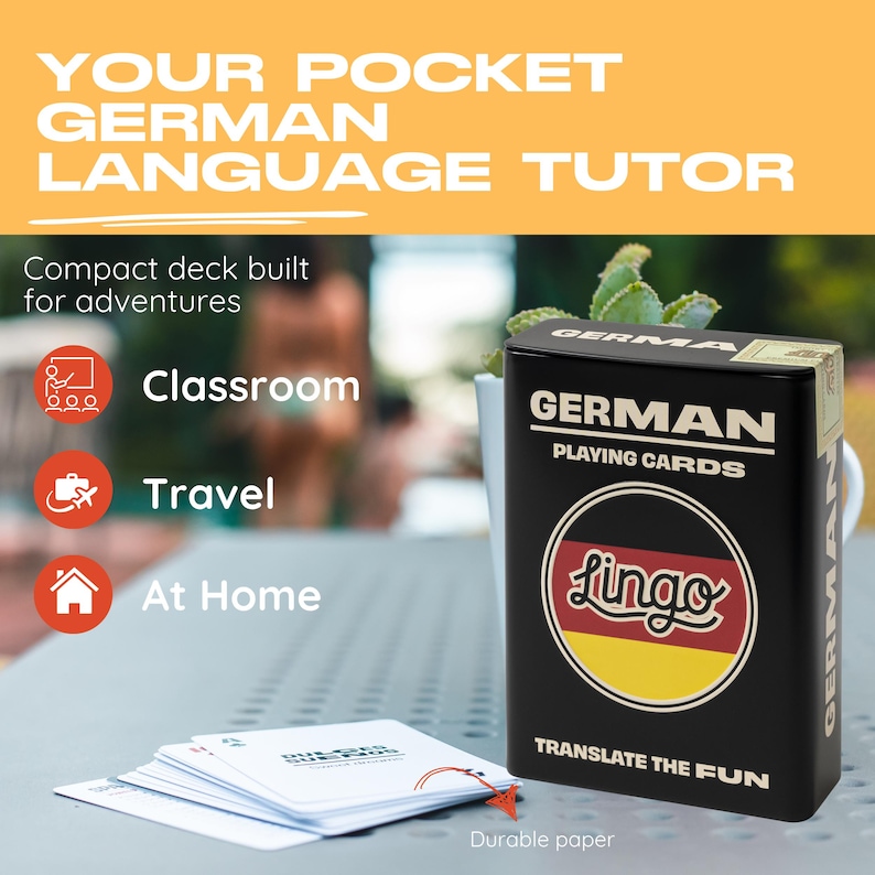 German Words & Phrases Playing Cards in Tin Case - Etsy