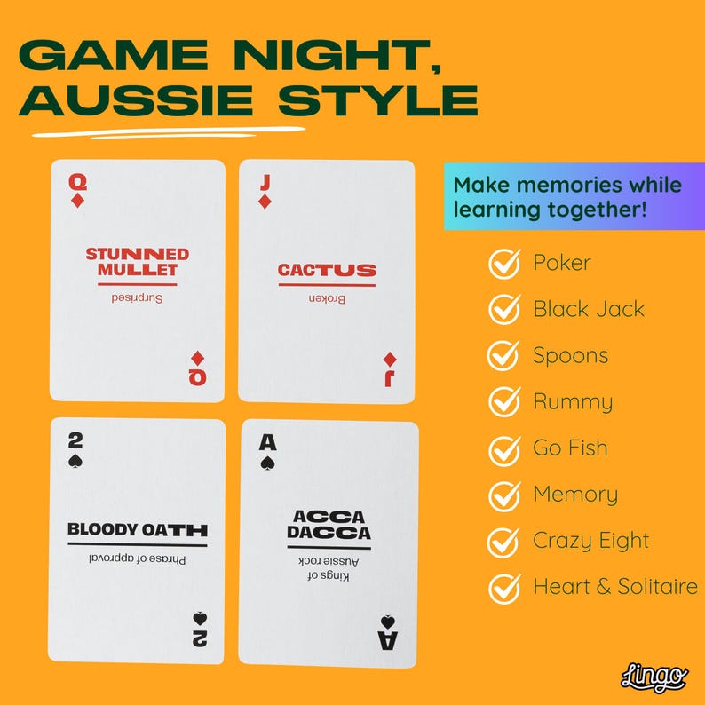 Aussie Slang Playing Cards in Travel Case - Etsy Australia