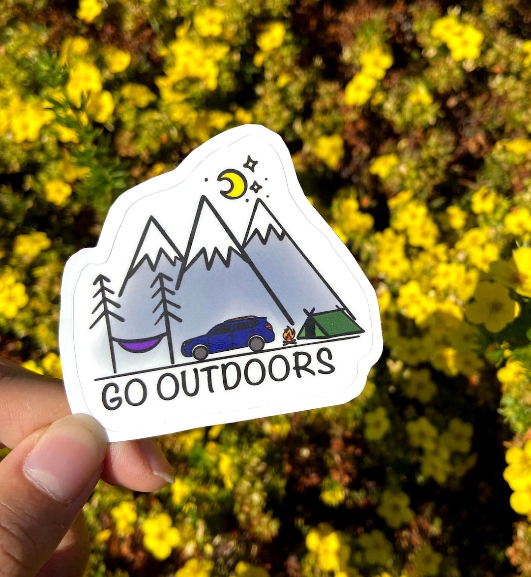 Go Outdoors - Nature Sticker | Vinyl Sticker | Water Resistant Sticker ...