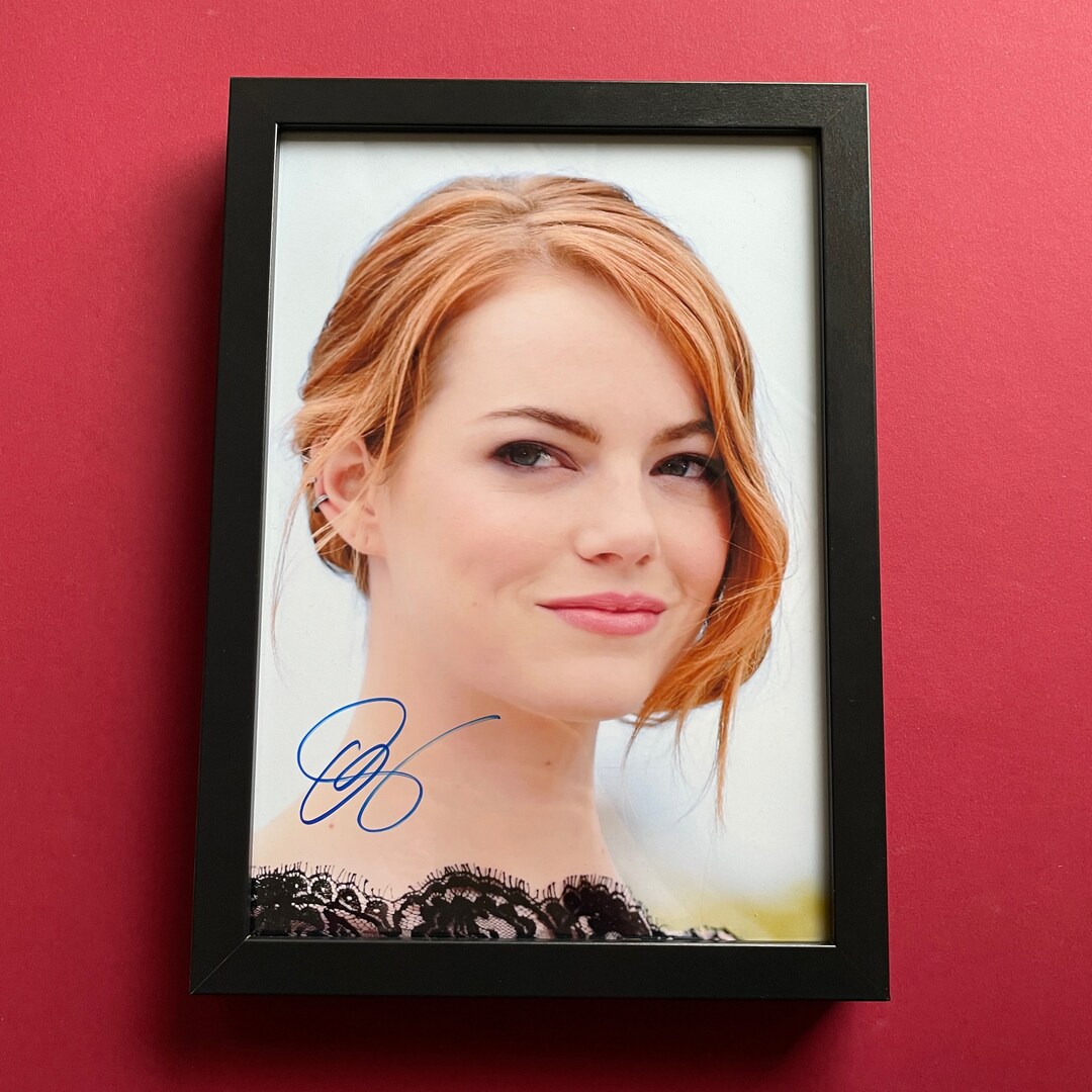 Framed EMMA STONE Authentic Hand-signed Photo Autograph With Coa - Etsy