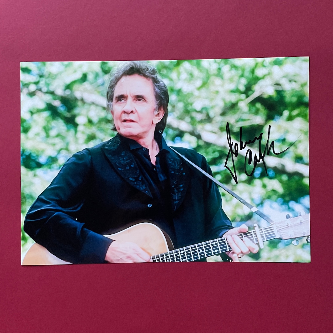 Rare JOHNNY CASH - Authentic Hand-signed Photo Autograph With Coa - Etsy