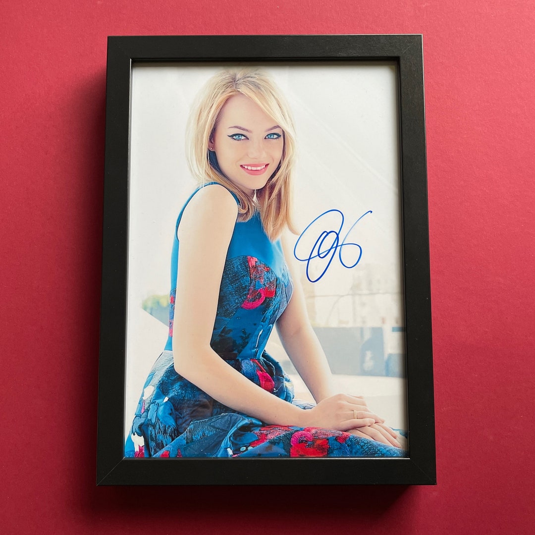 Framed EMMA STONE Authentic Hand-signed Photo Autograph With Coa - Etsy