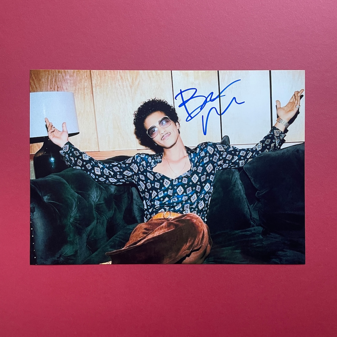 BRUNO MARS Authentic Hand-signed Photo Autograph With Coa - Etsy