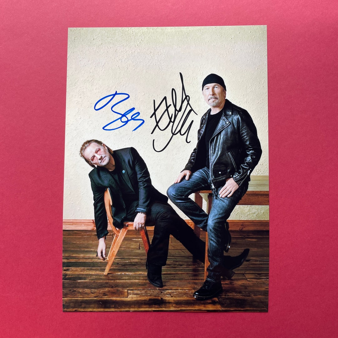 U2: BONO, the EDGE - Authentic Hand-signed Photo Autograph With Coa - Etsy