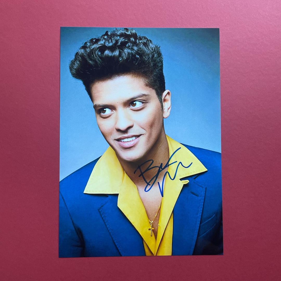 BRUNO MARS Authentic Hand-signed Photo Autograph With Coa - Etsy