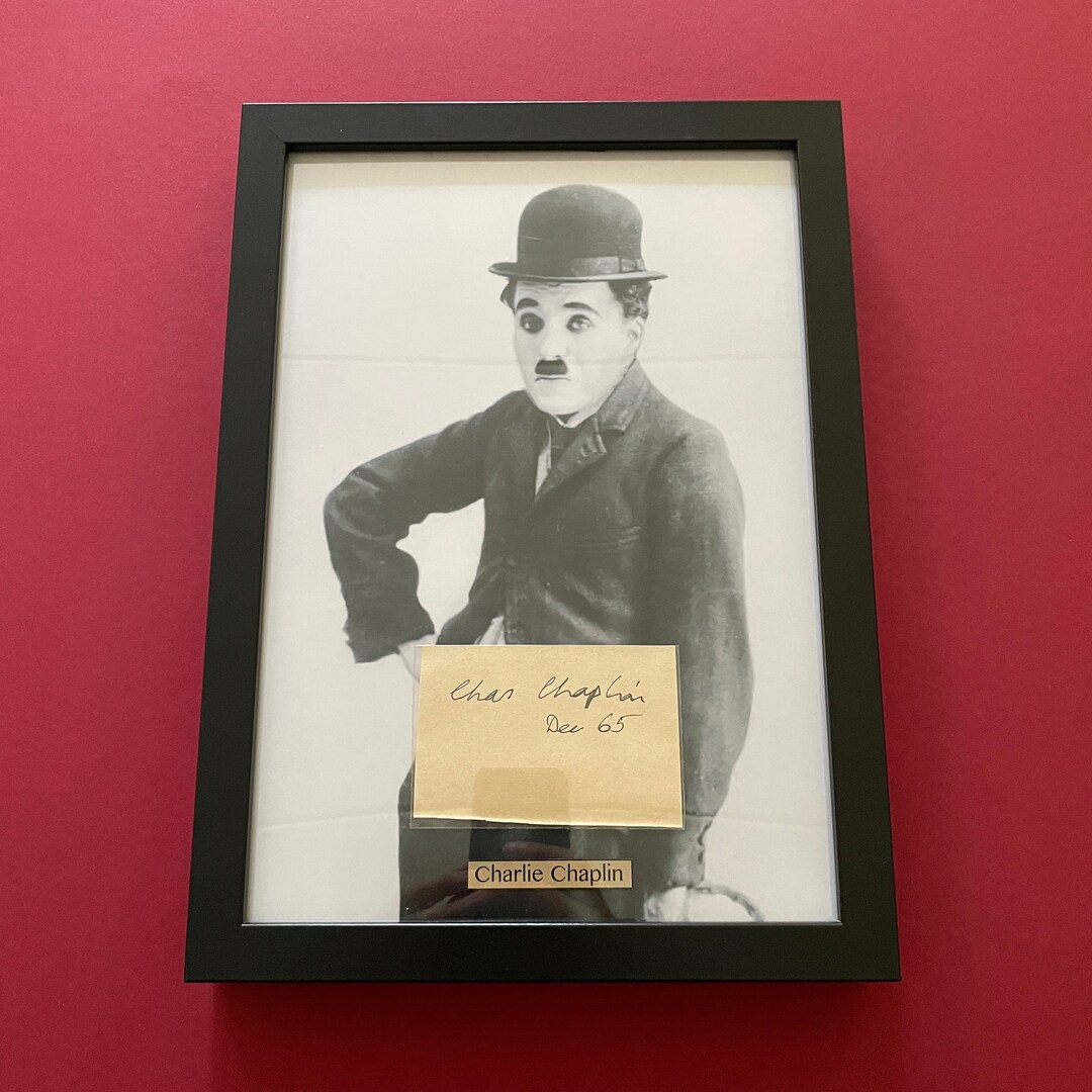 Ultra Rare Framed CHARLIE CHAPLIN Authentic Hand-signed Autograph With ...