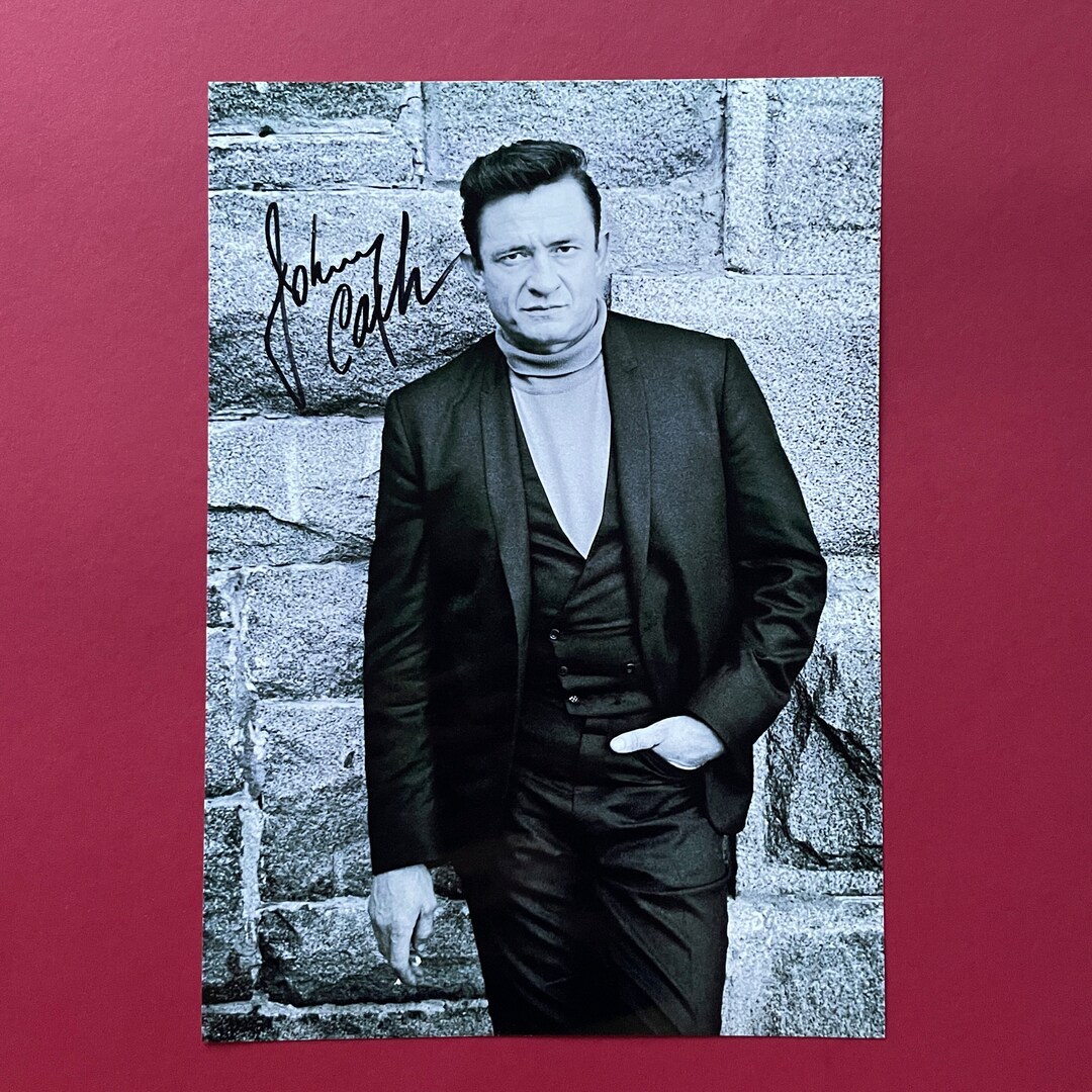 Rare JOHNNY CASH Authentic Hand-signed Photo Autograph With Coa - Etsy