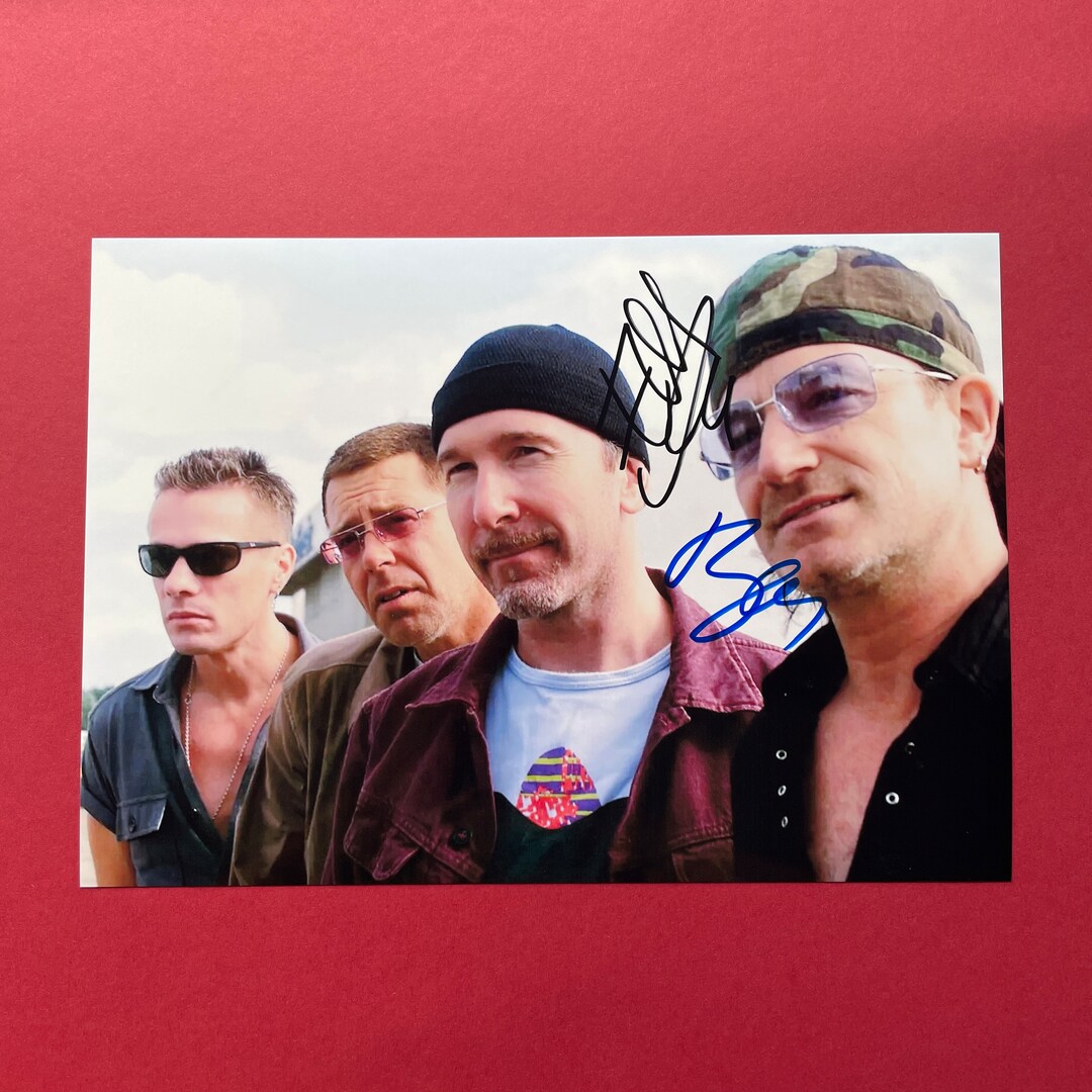 U2: BONO, the EDGE - Authentic Hand-signed Photo Autograph With Coa - Etsy