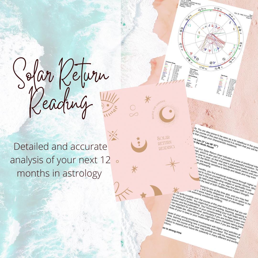 Solar Return Astrology Reading, in Depth Astrology Reading, Astrology ...
