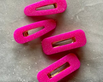 Hot Pink Hair Clips | Etsy
