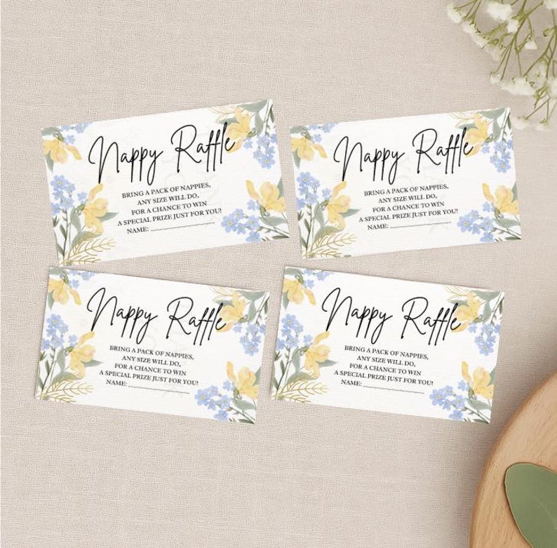 Nappy Raffle Card Template | Little Bundle Baby Shower | Editable Canva ...