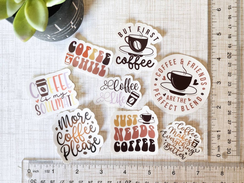 Coffee Stickers MEGA Pack: Waterproof Decals for Tumblers, Laptops - Etsy