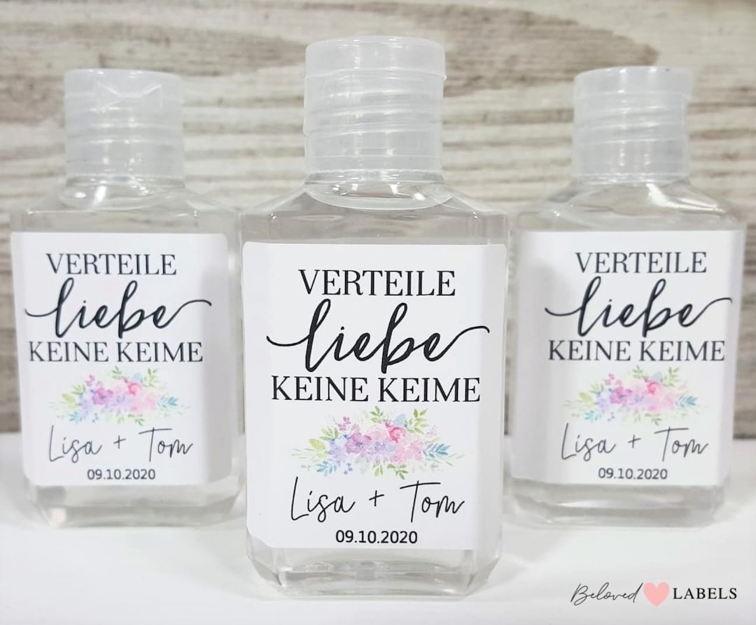 Personalized Hand Disinfectant Labels Sticker Wedding Guest Gift Corona ...