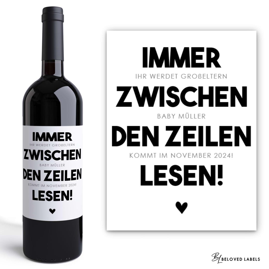 Personalisiertes Wein Flaschen Etikett | Zwischen den Zeilen lesen ...