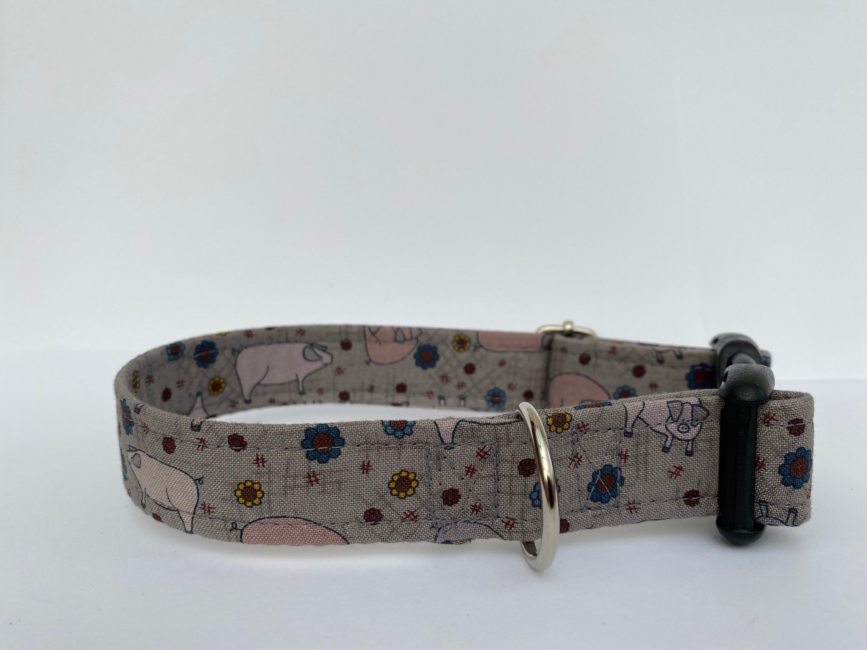 Grey Pig Dog Collar: Farm Animal Print - Etsy