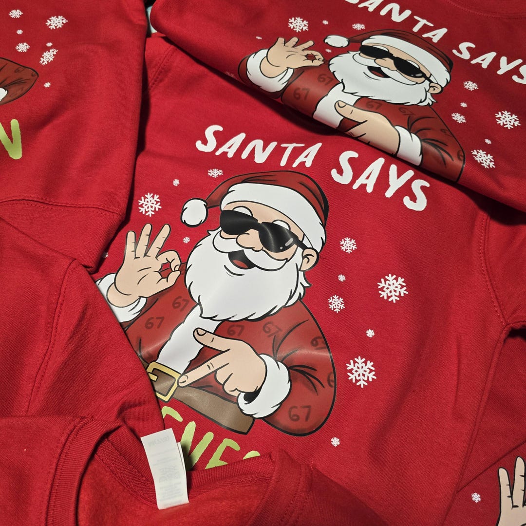 67 CHRISTMAS JUMPER - Six Seven Christmas Jumper, 67 Xmas, Santa Claus ...