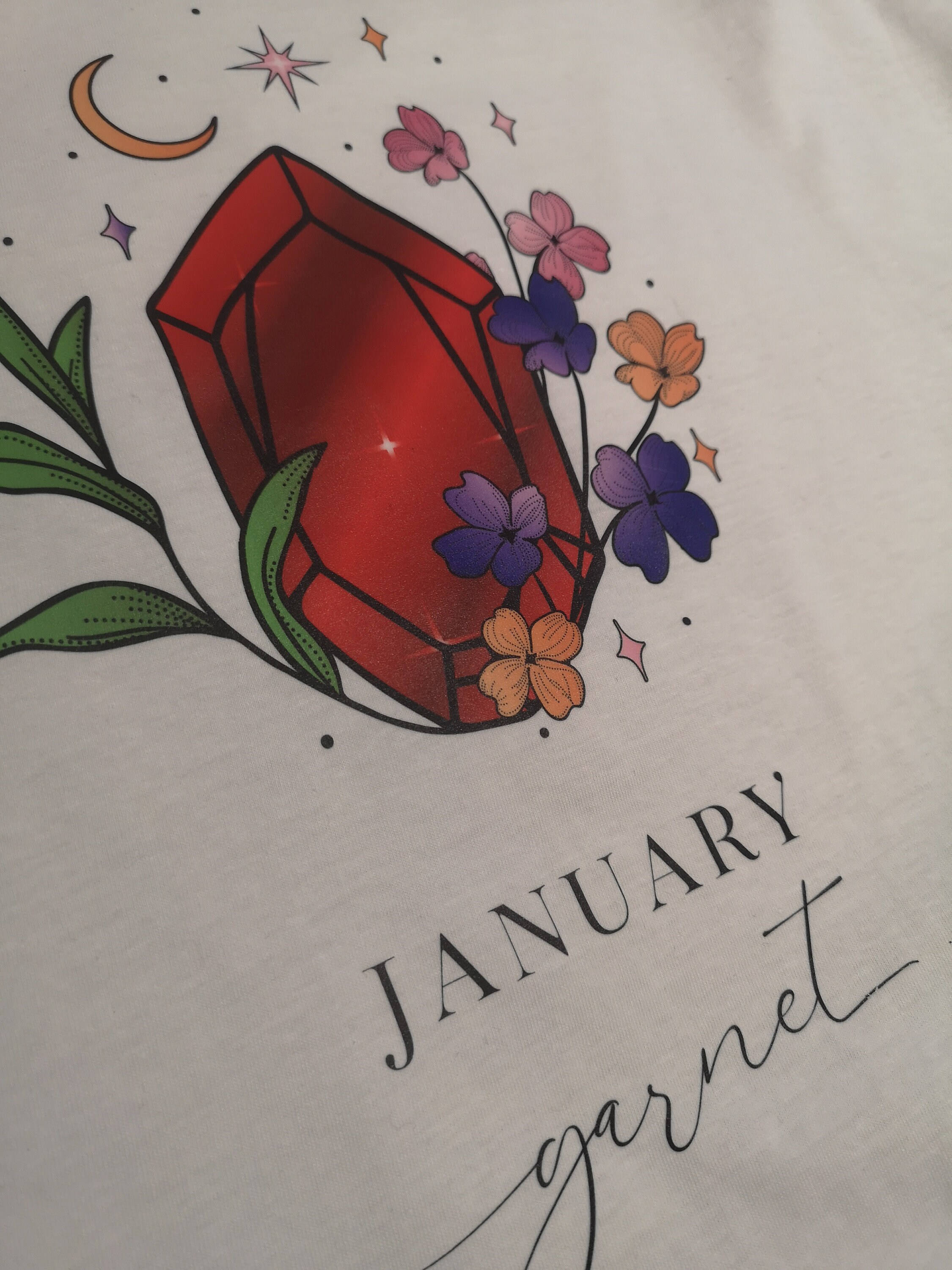 JANUARY BIRTHDAY SHIRT - Garnet T-shirt, Crystal Birth Month Shirt ...