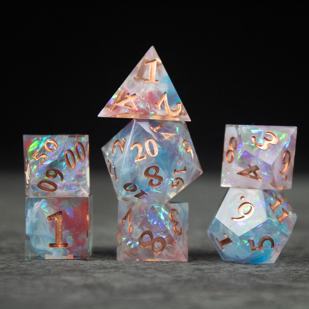 Divination Dice Set - Sharp Edge Dice for D&D - Opaque, Smoky Dice - Etsy