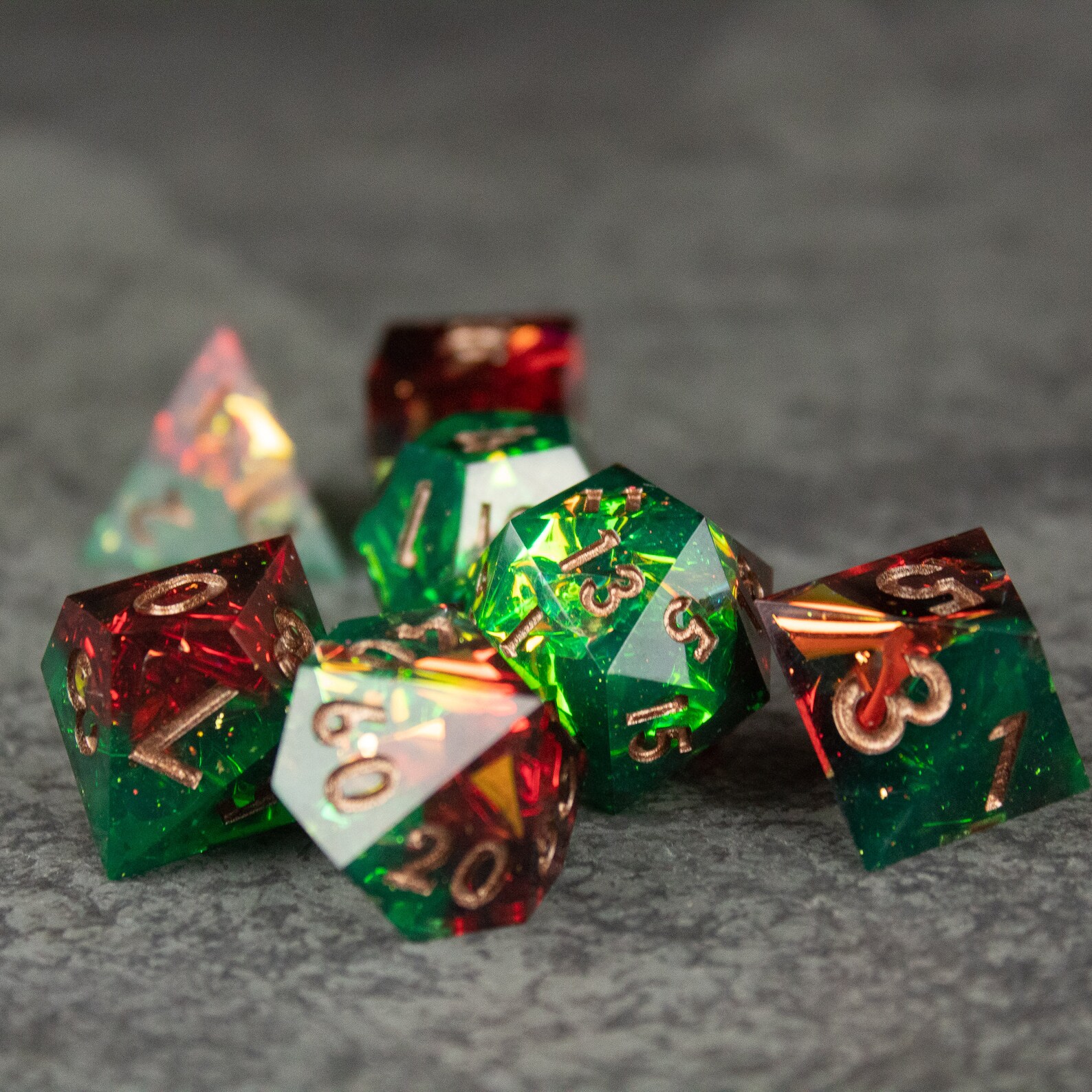 Jungle Fire Dice Set Sharp Edge Resin Dice for D&D / - Etsy