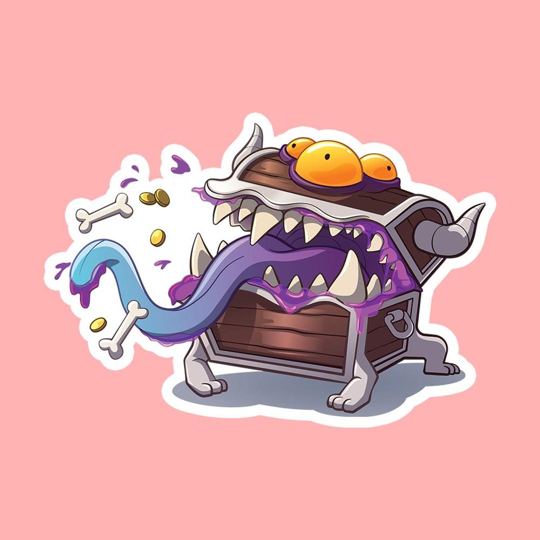Mimic Dnd Sticker - Dungeons and Dragon Sticker - Laptop, Hydro Flask ...