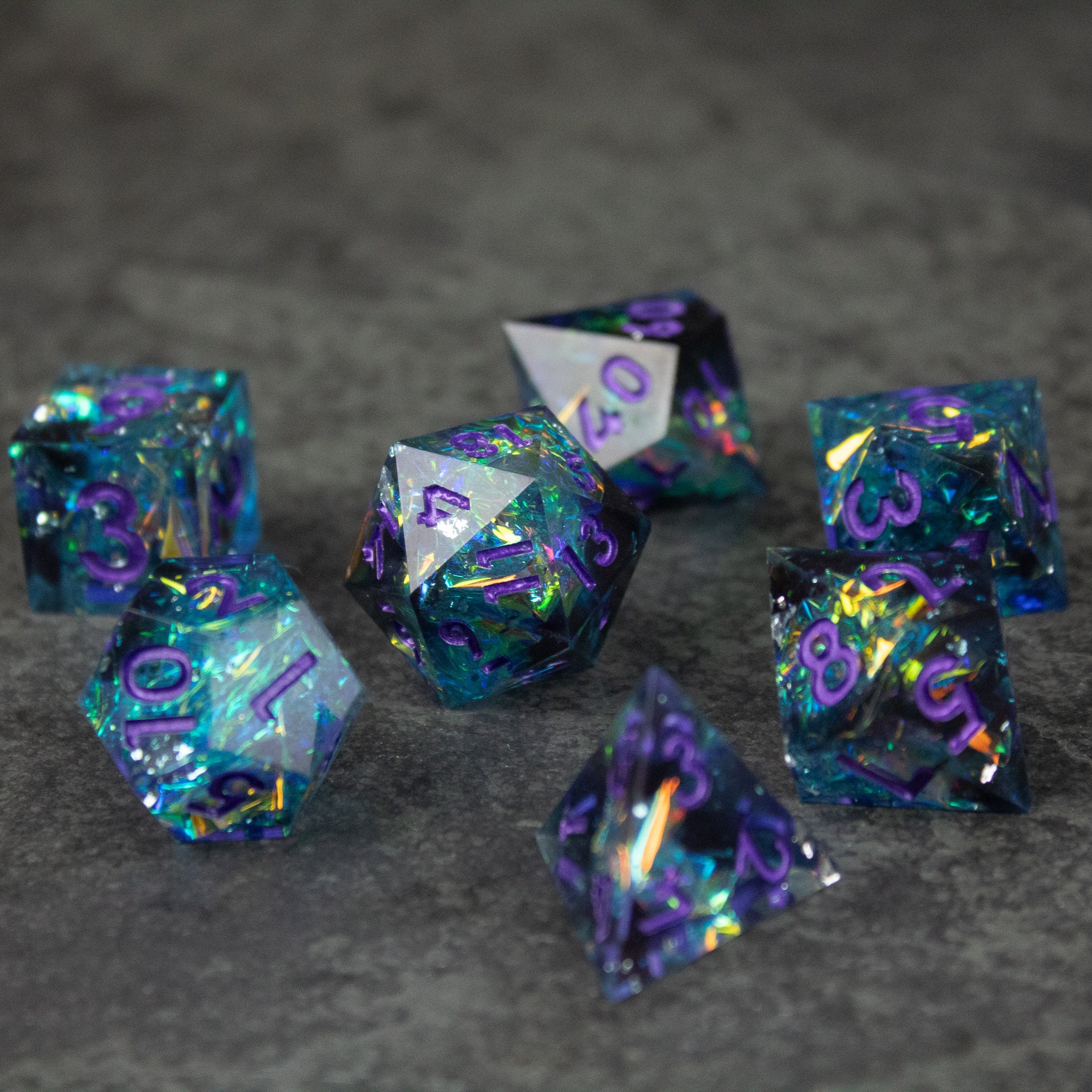 Frostbite Dice Set Sharp Edge Resin Dice for D&D / Dungeons - Etsy