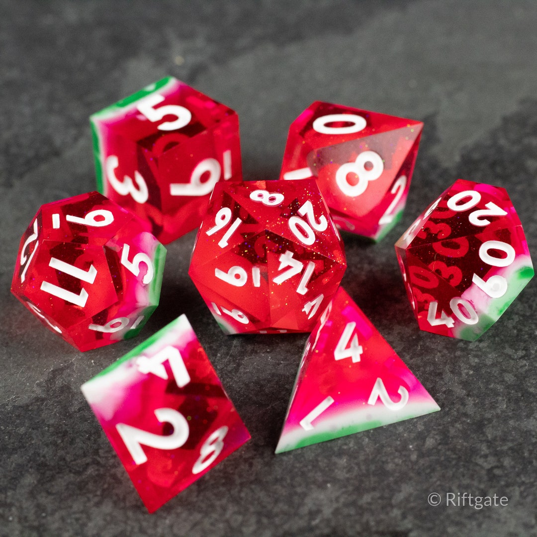 Watermelon Dnd Dice Set / Cute Sharp Edge Dice for D&D / Dice for ...