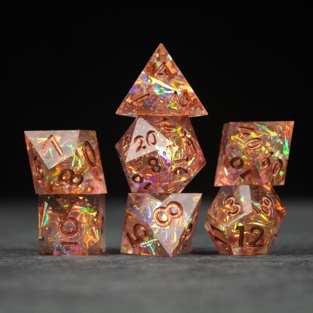 Sacred Flame Dice Set - Sharp Edge Resin Dice for D&D - Etsy