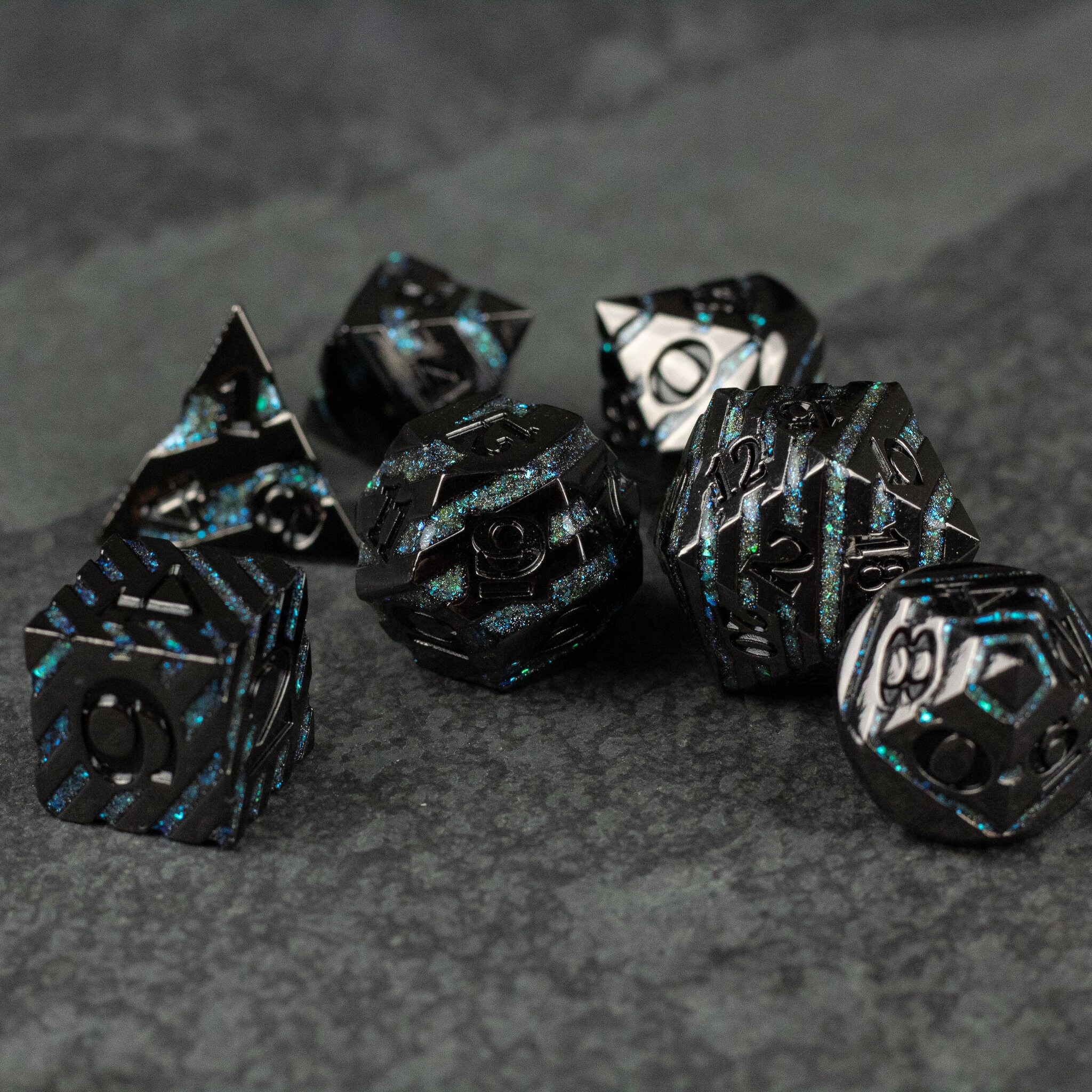 Blue Arcane Leyline Metal Dice Set for Dnd Dice for Dungeons - Etsy