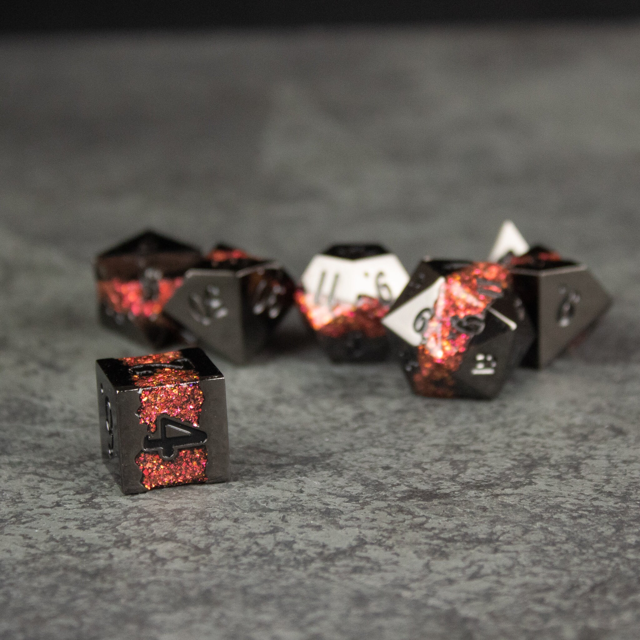 Red Rift Dice Set Metal Dice for D&D - Etsy