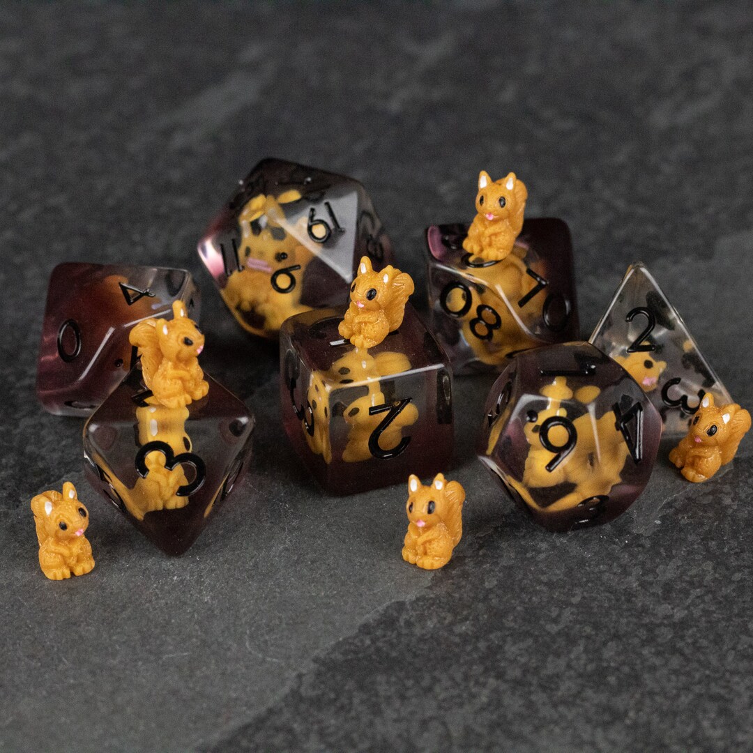 Squirrel Dice Set for Dnd Animal Inclusion Dice Squirrel Dice for D&D ...