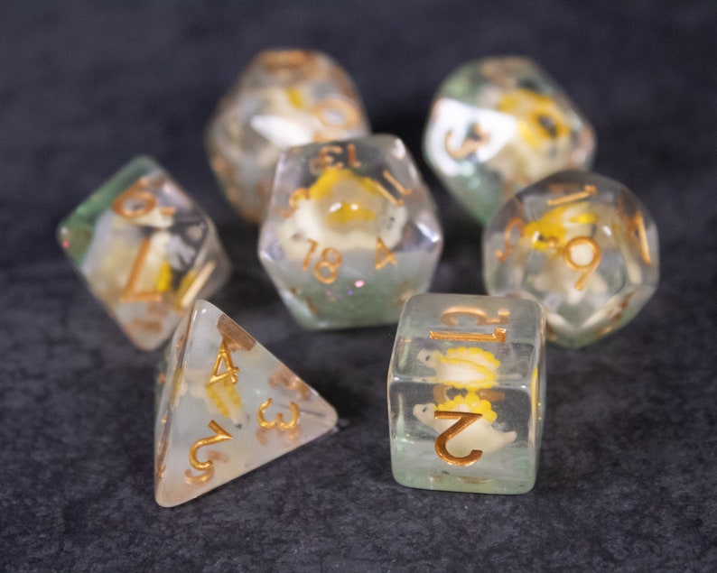 Dinosaur Dnd Dice Set Yellow Stegosaurus // Role Playing | Etsy