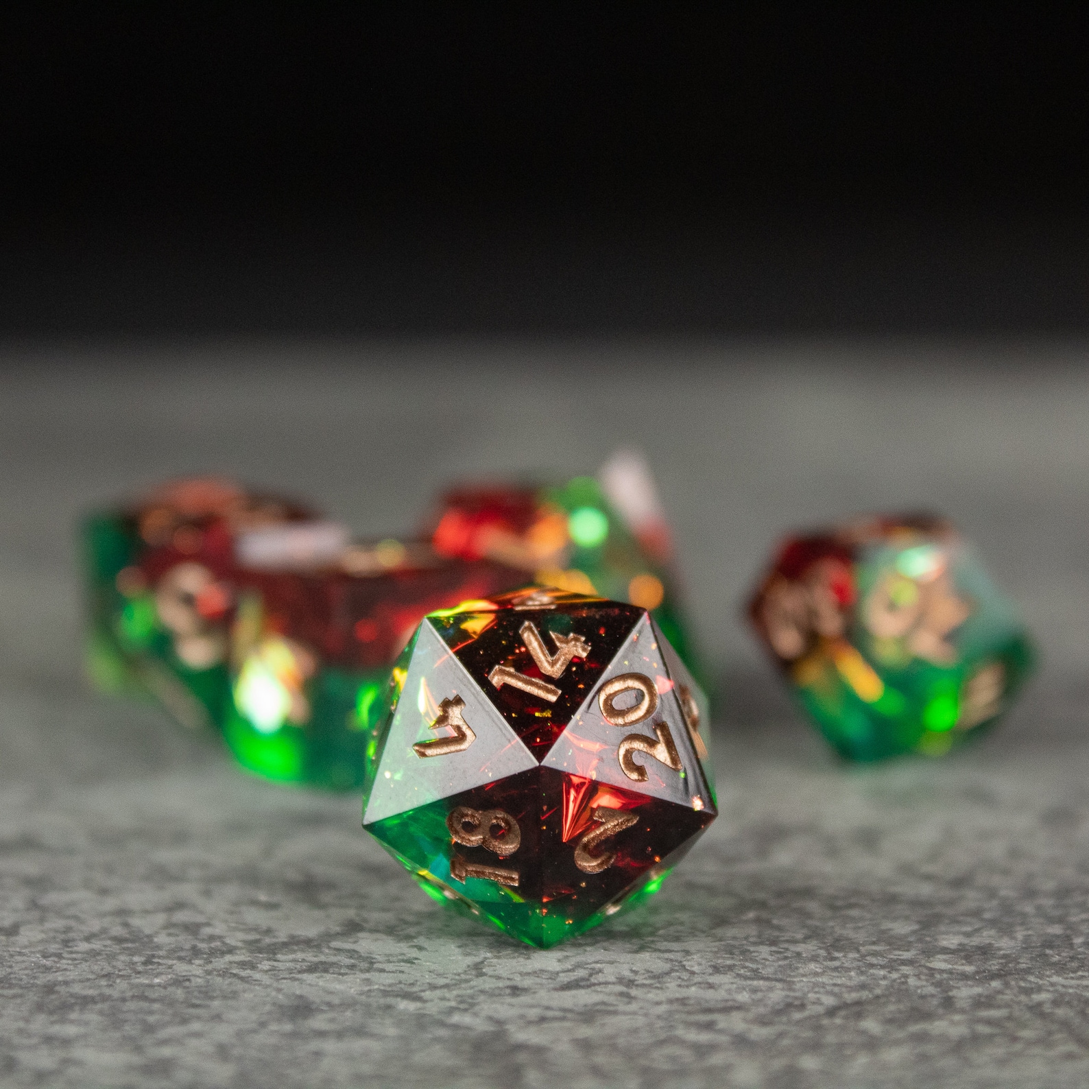 Jungle Fire Dice Set Sharp Edge Resin Dice for D&D / - Etsy