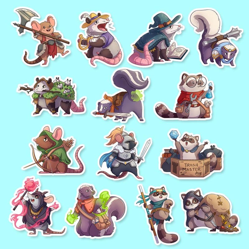 Animal Stickers Dnd - Etsy