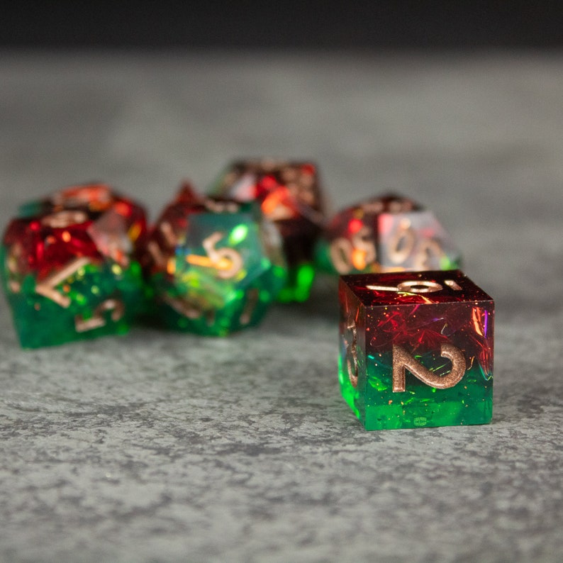 Jungle Fire Dice Set Sharp Edge Resin Dice for D&D / - Etsy