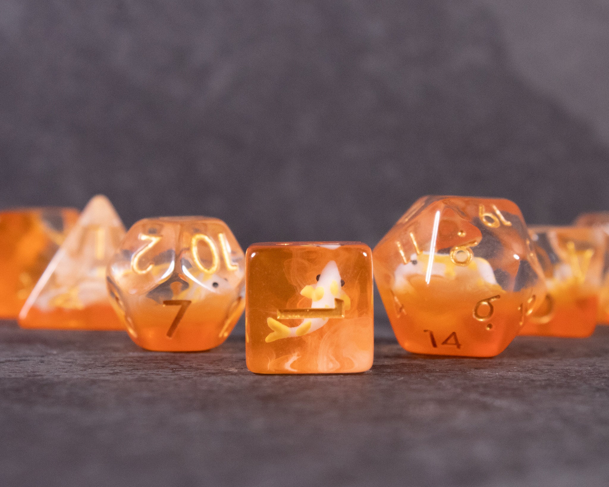 Orange Koi Fish Dice Set // Role Playing Dice // Dungeons and - Etsy ...