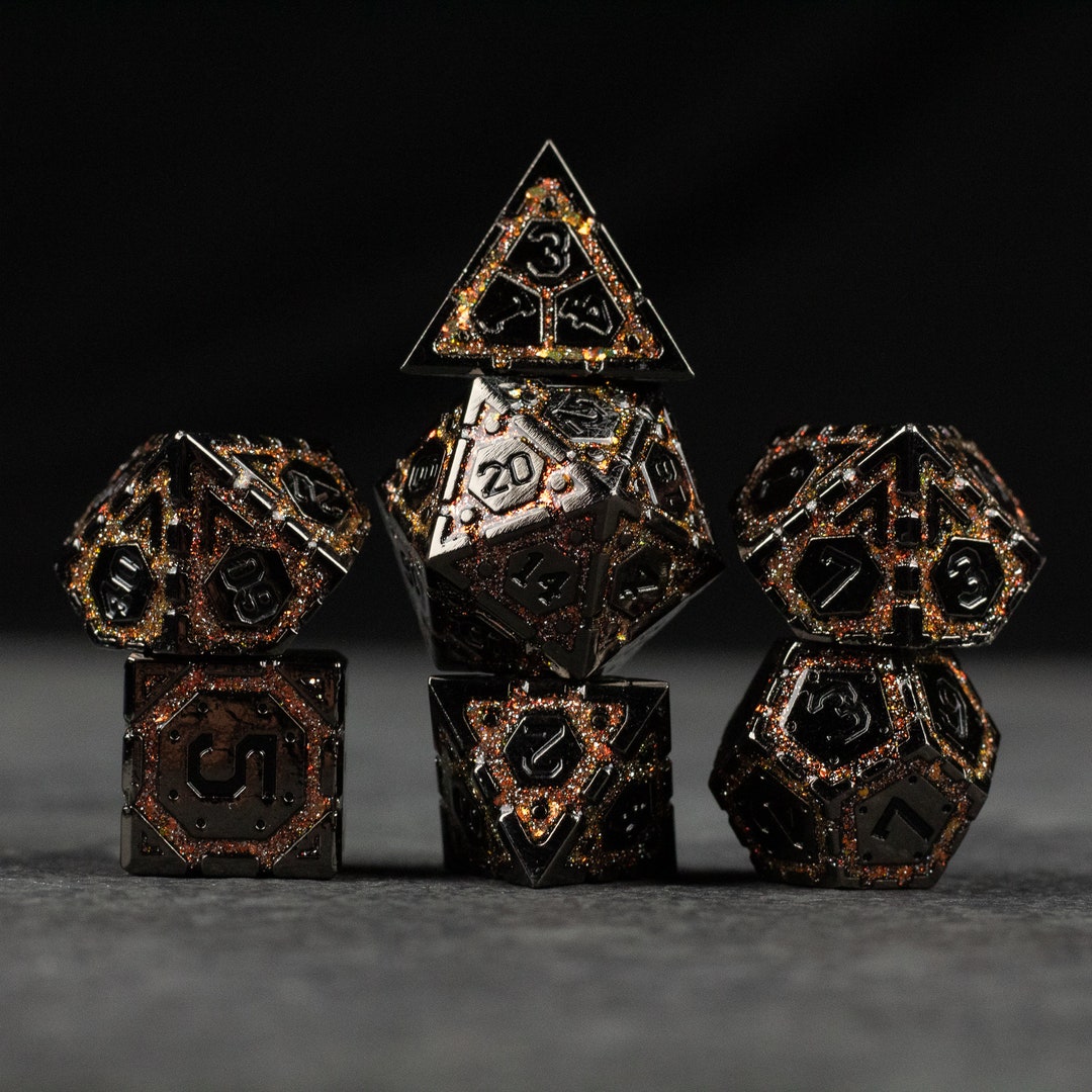 Gold Arcane Ward Dnd Metal Dice Set Metal Dice for D&D, Dungeons and ...