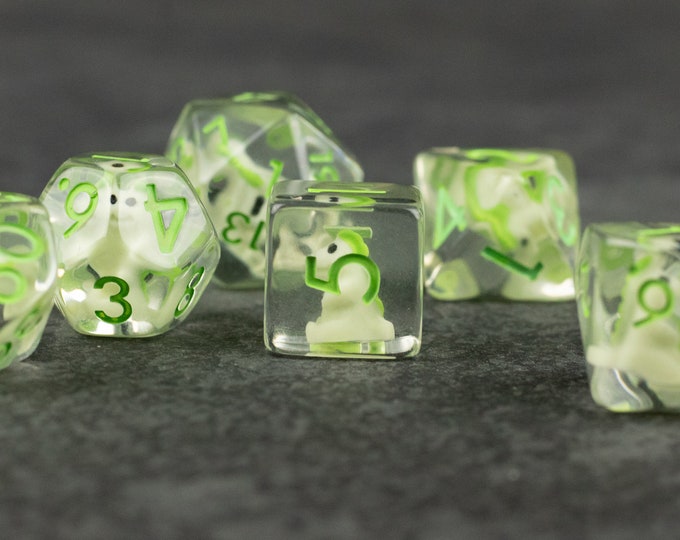 Green T-rex Dnd Dice Set Animal Inclusion Dice Set for Dnd Dinosaur ...