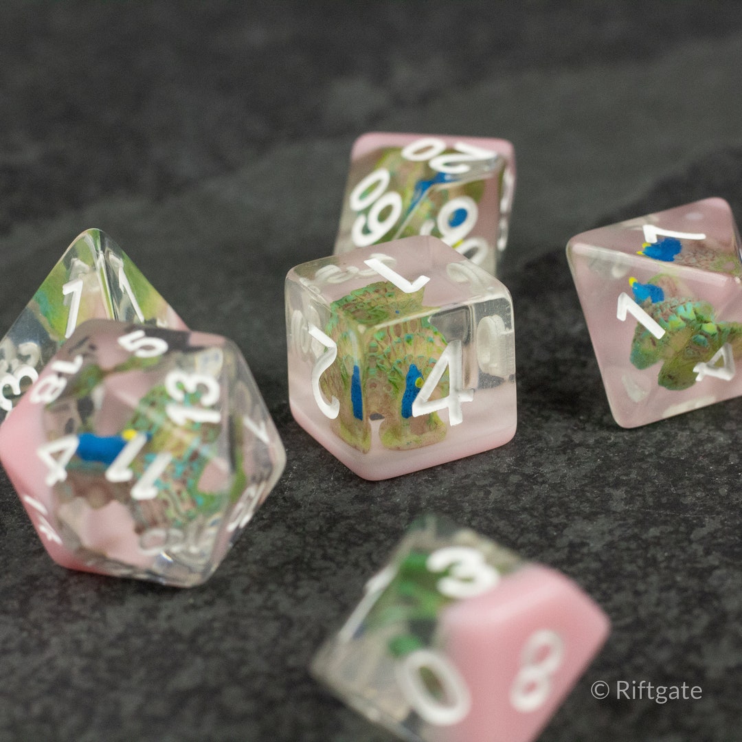 Peacock Dice Set for Dnd - Animal Inclusion Dice Set for Dnd - Dice for ...