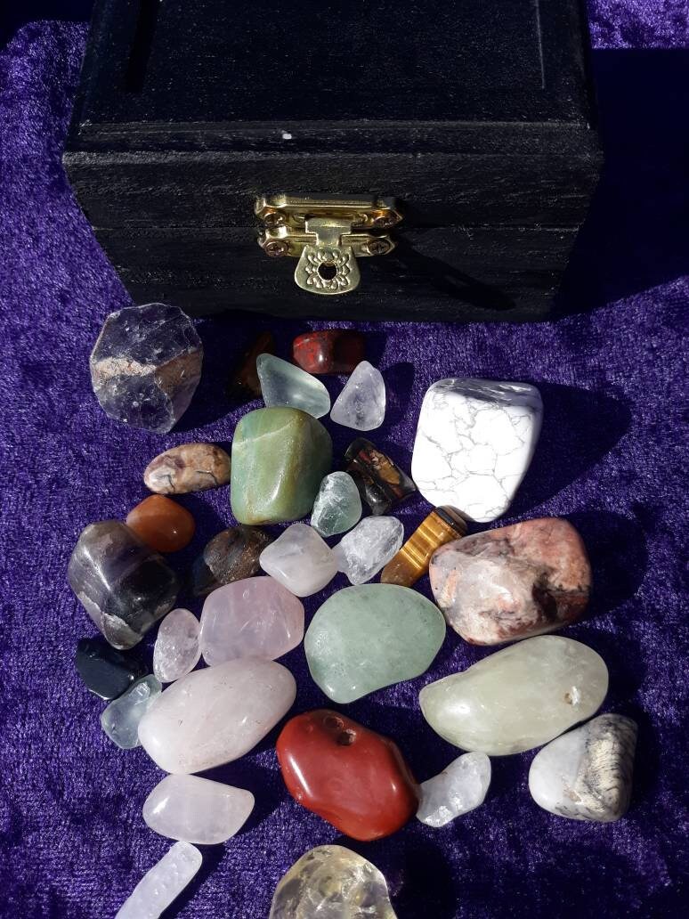 Mini MYSTERY BOX - Treasure Chest Loaded With Crystals. 25+ Gemstones ...