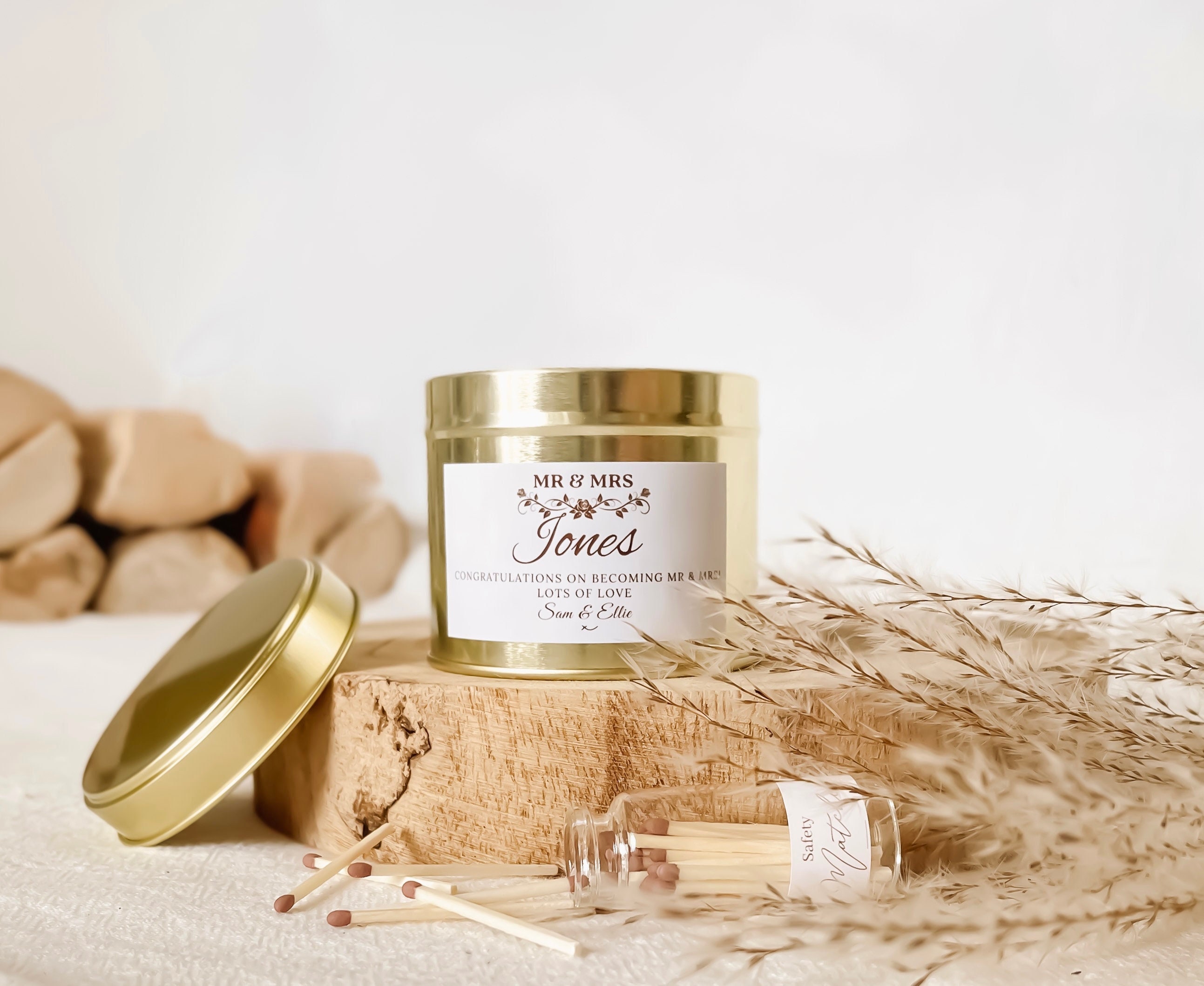 Personalised Wedding Candle Gift Set Wedding Gift Handmade - Etsy UK