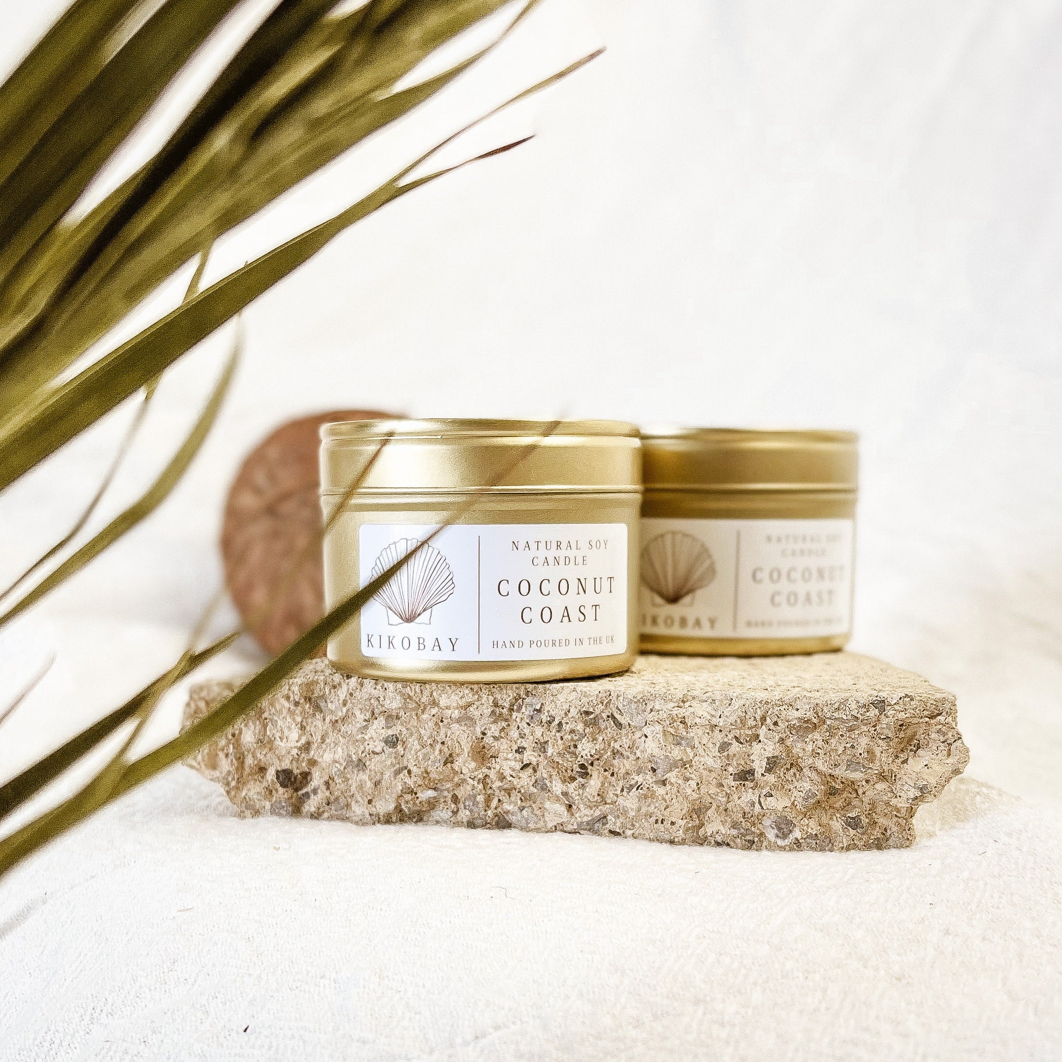 Vanilla & Coconut Soy Candle Gift Set Wooden Wick Candle - Etsy UK