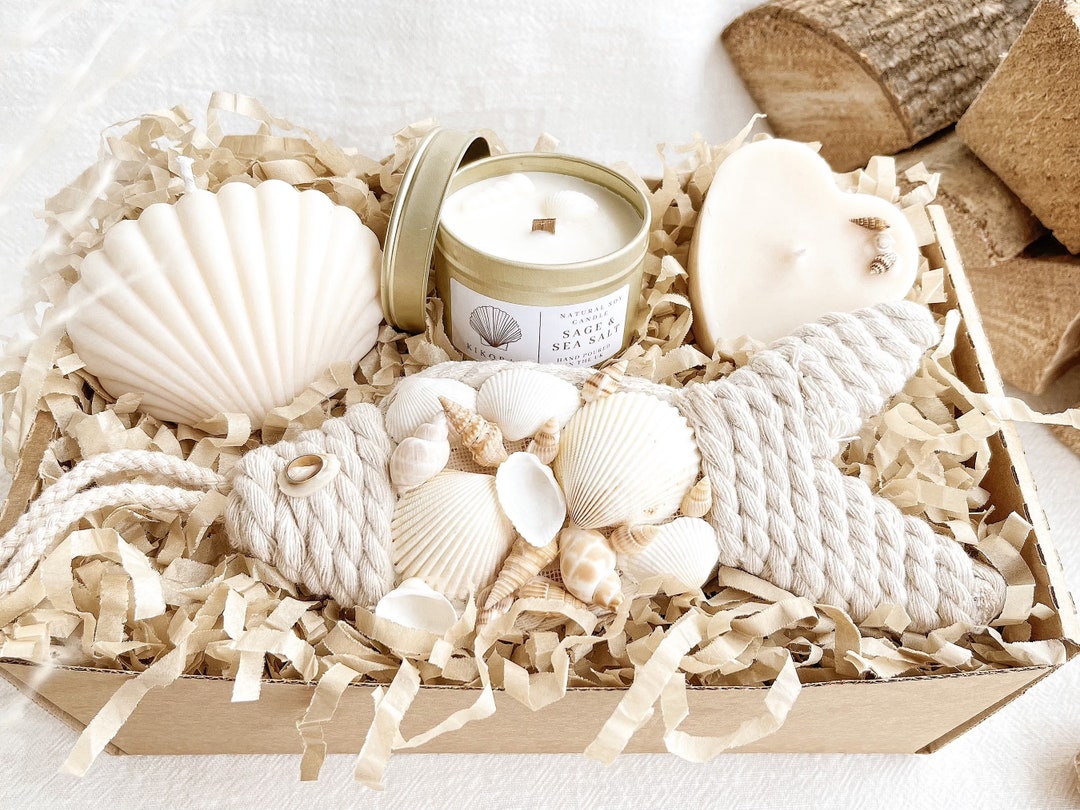 Beach Theme Candle Gift Hamper | Self Care Box | Birthday Gift for ...
